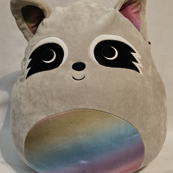 Squishmallows | Toys | Squishmallows Gray Raccoon With Rainbow Belly ...